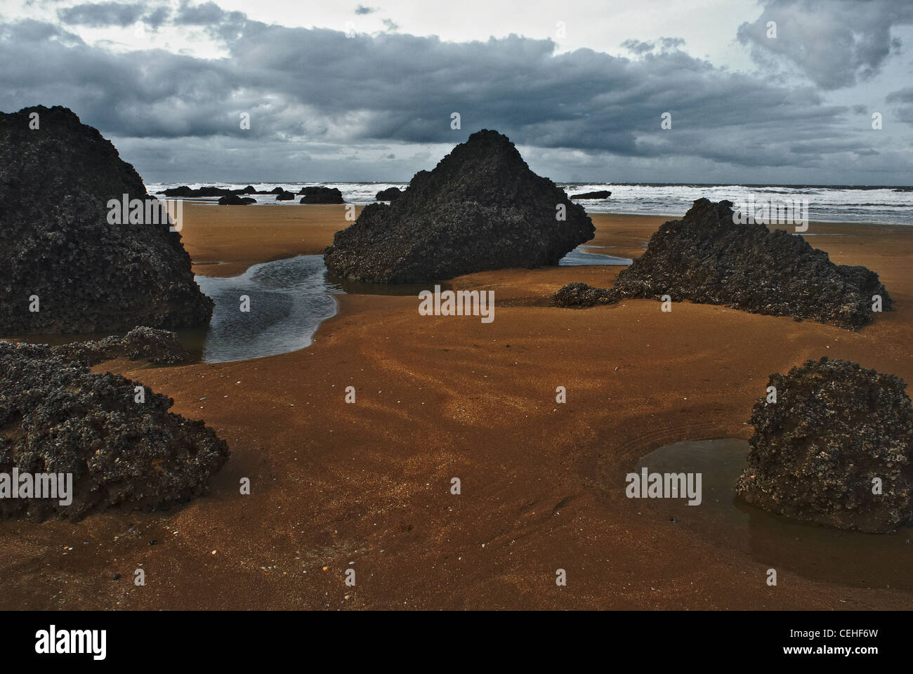 Winter in Normandy, on the beach Stock Photo - Alamy