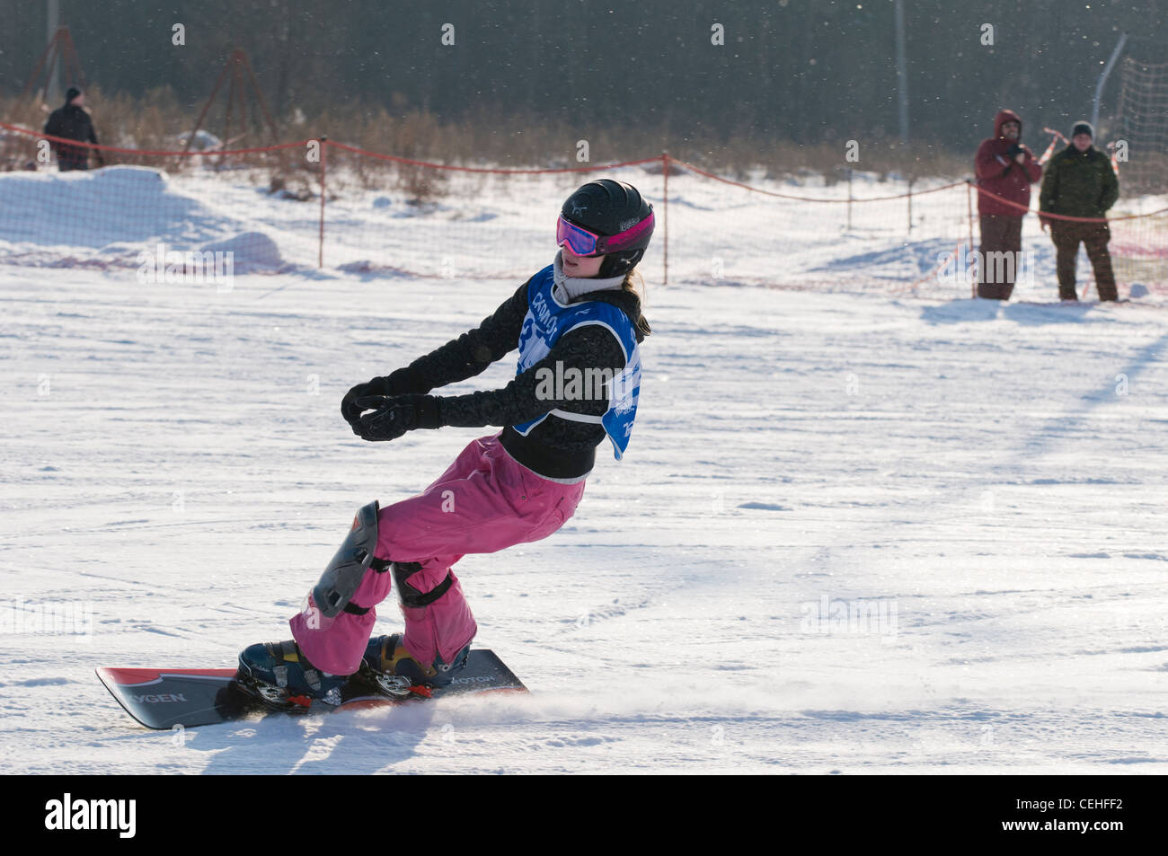 Snowboarding on the mountain Stock Photo - Alamy
