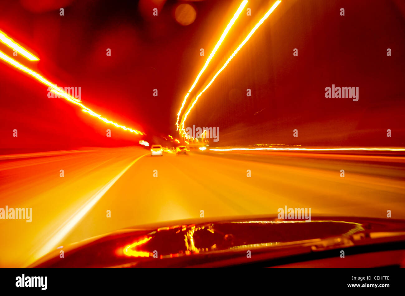 Driving through the streets at night Stock Photo - Alamy