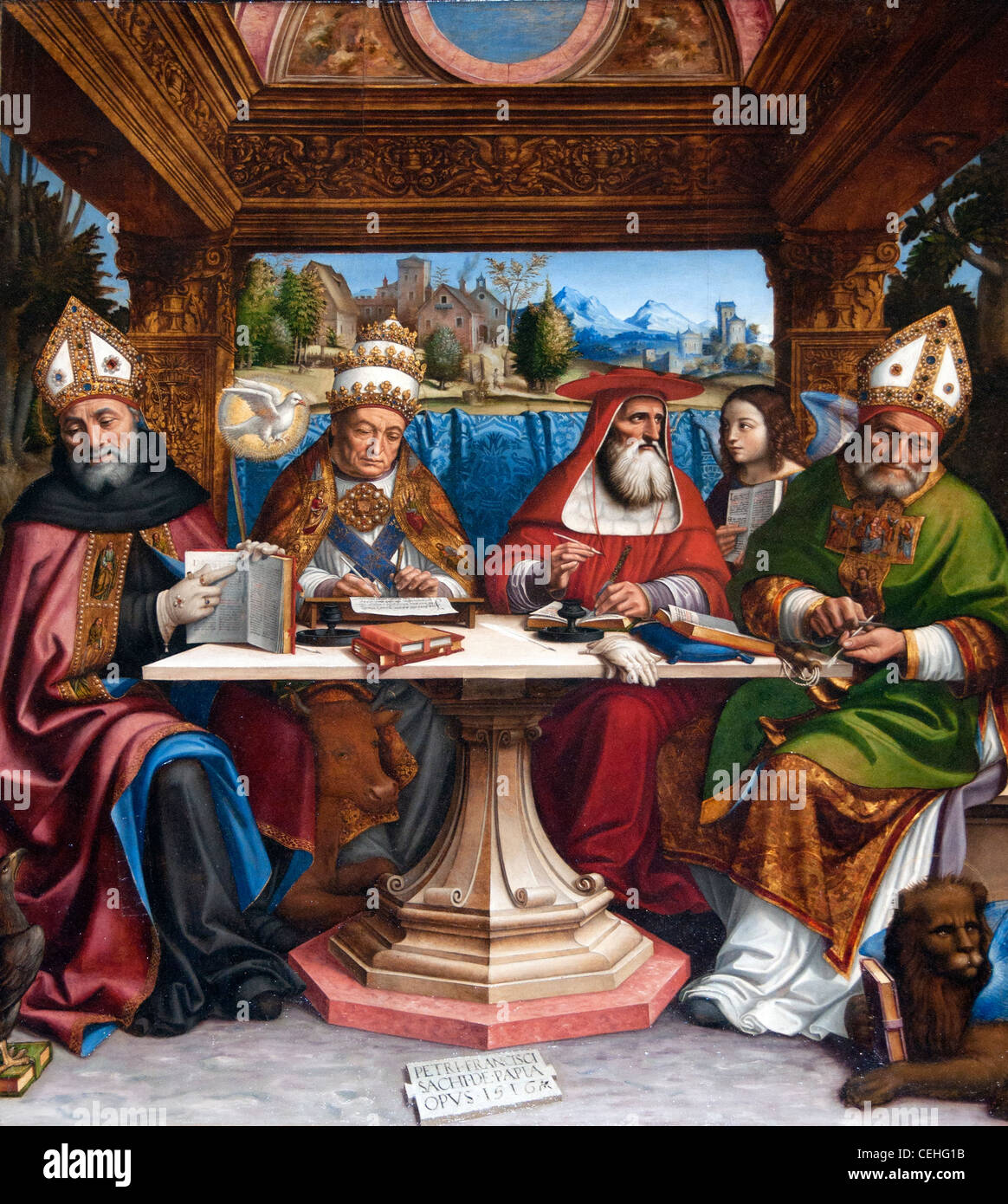 Four doctors of the Church Four Evangelists Pier Francesco Sacchi 1485 ...
