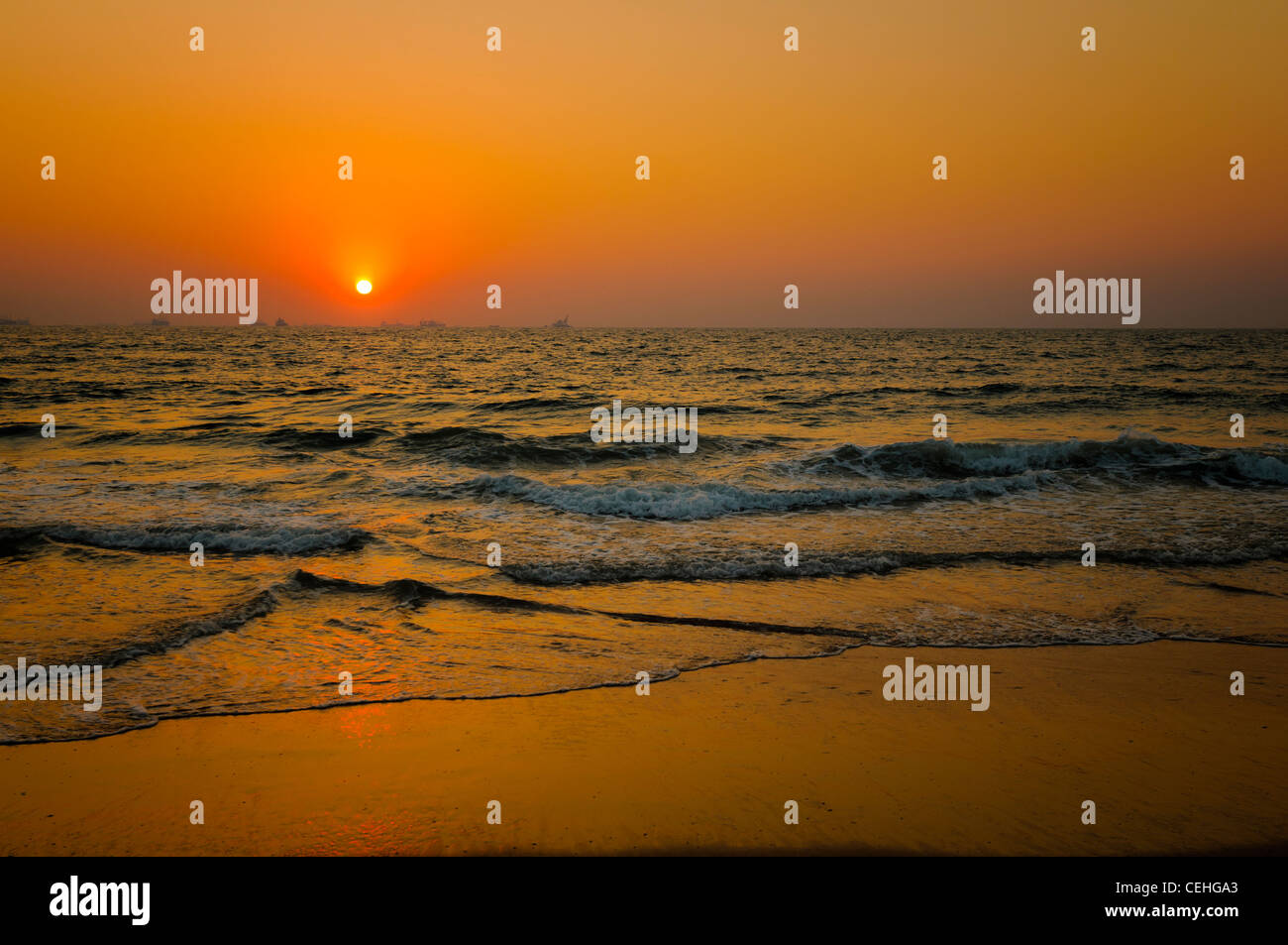 Sunset at Candolim Beach, North Goa, India Stock Photo - Alamy
