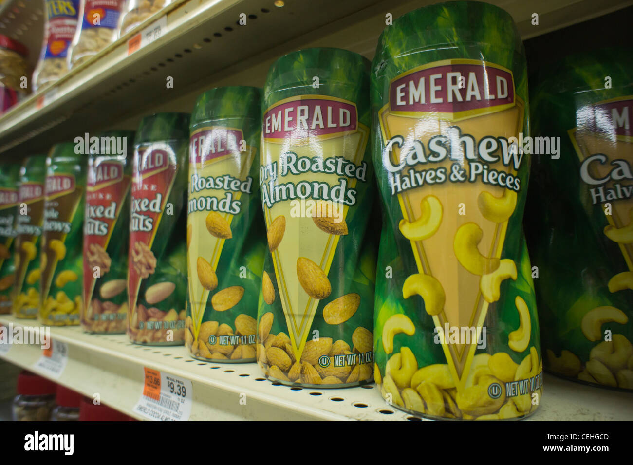 Containers of various Emerald brand nuts, by Diamond Foods Inc. are ...