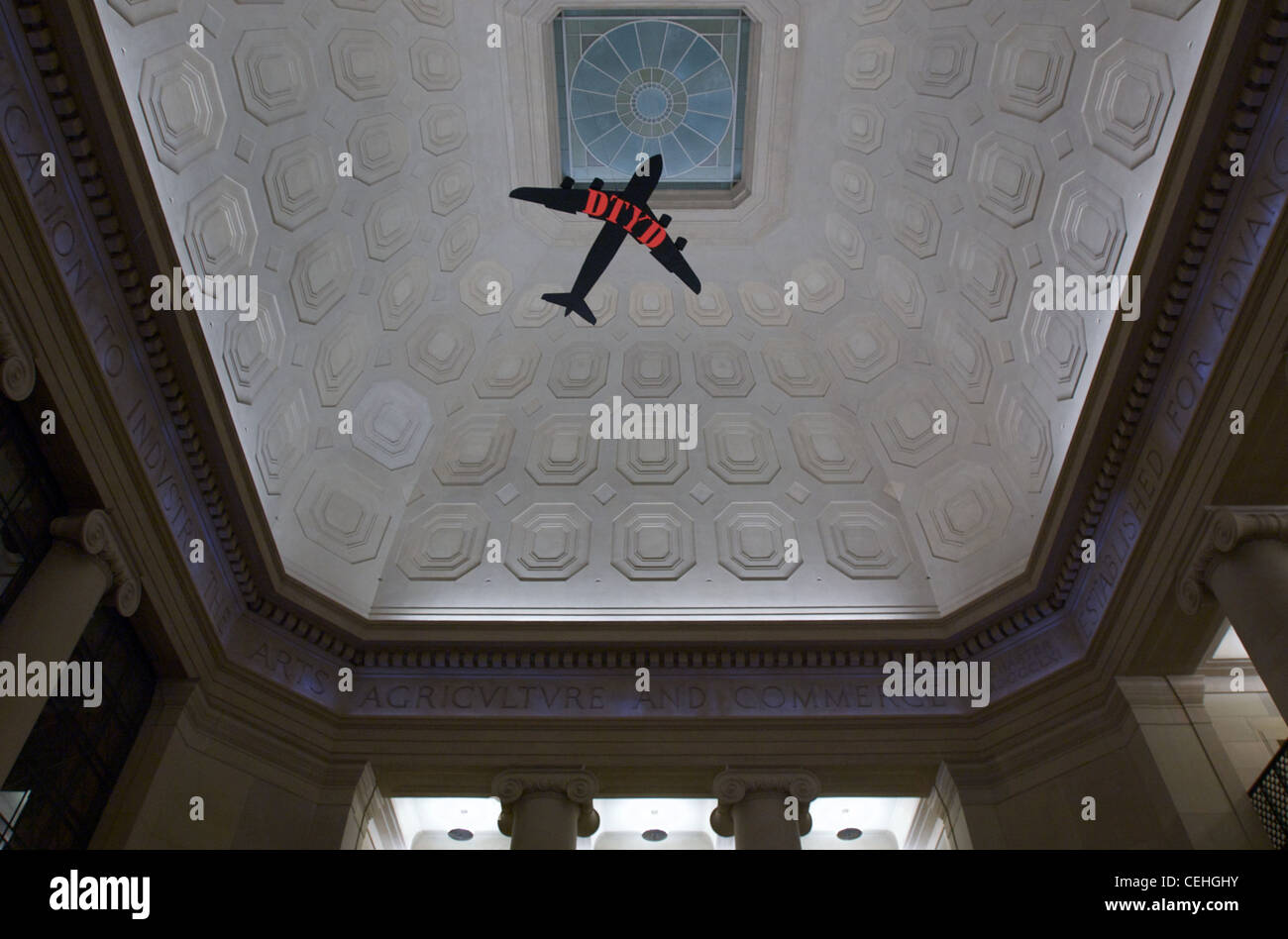 MIT hackers hung a large bomber silhouette with the letters 'DTYD' in ...