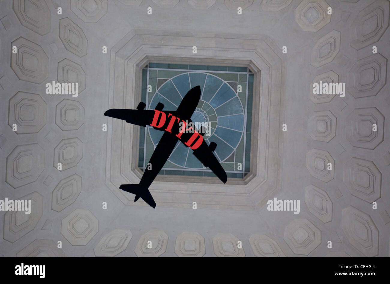 MIT hackers hung a large bomber silhouette with the letters 'DTYD' in ...