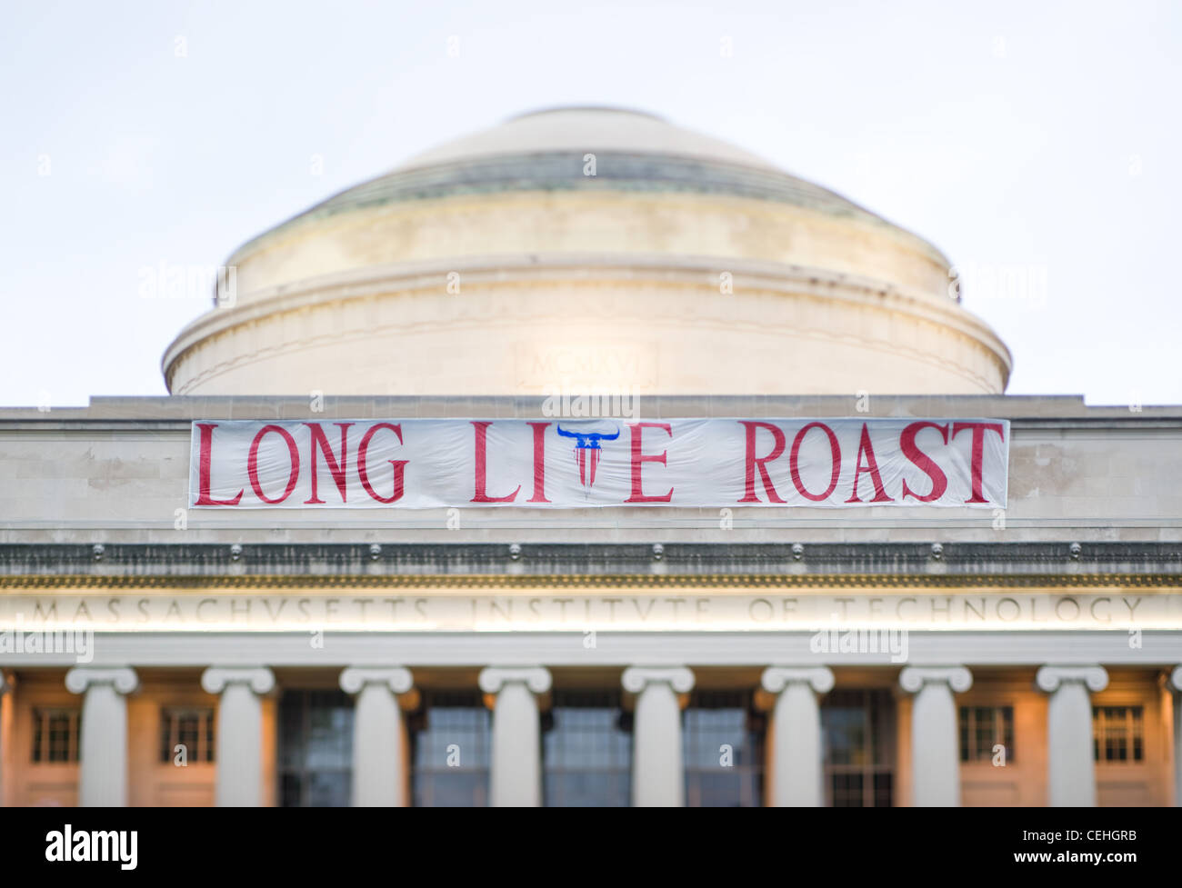 Hackers put a large banner reading "LONG LIVE ROAST" across the facade ...