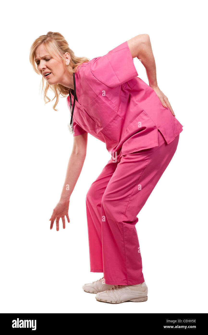 Nurse bending Cut Out Stock Images & Pictures - Alamy