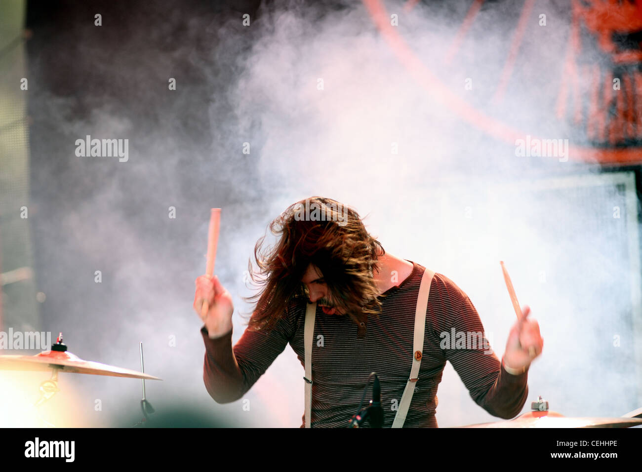 Danny Dolan - Drums and gong - The Virgin Marys at the Splendour ...