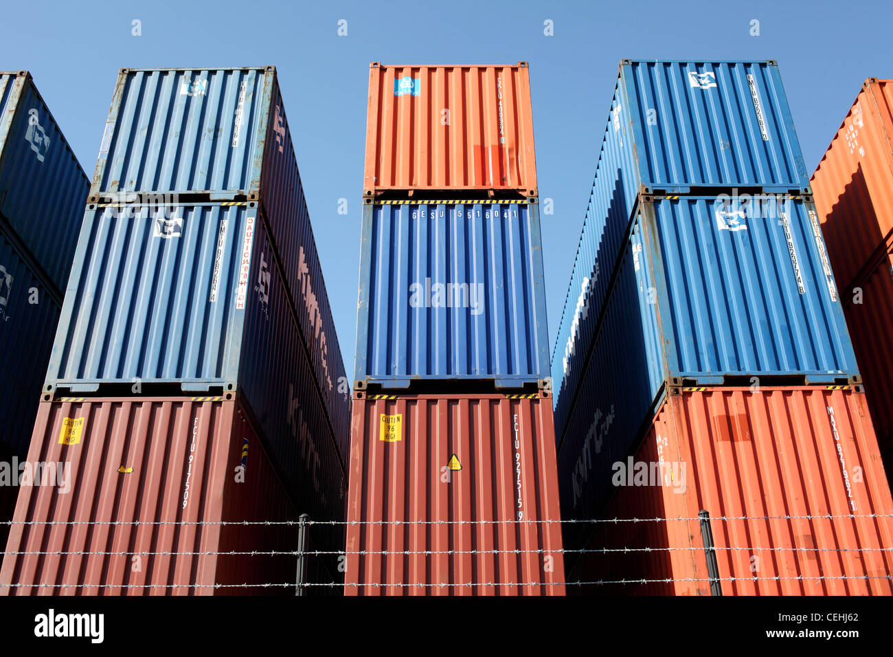 Cargo container against a blue sky Stock Photo - Alamy