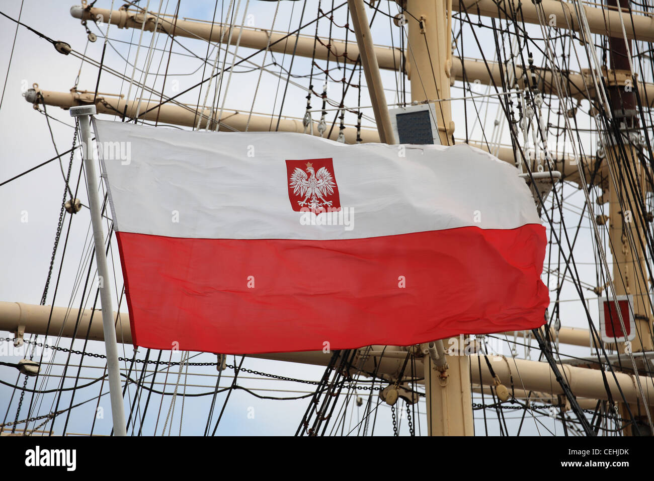 Flag of Poland at the sail ship Stock Photo - Alamy