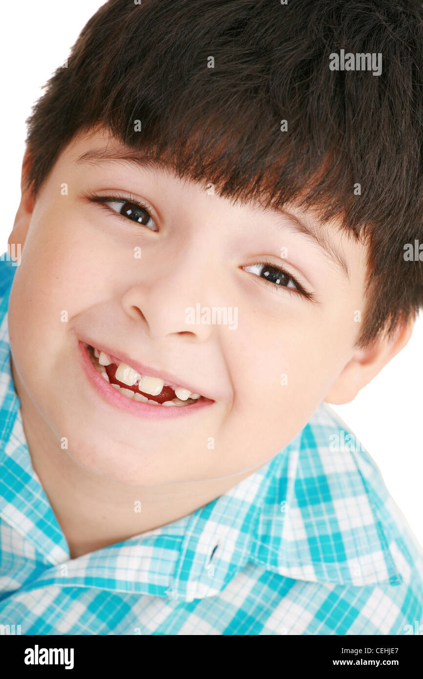 Photo of adorable young boy looking at camera Stock Photo - Alamy