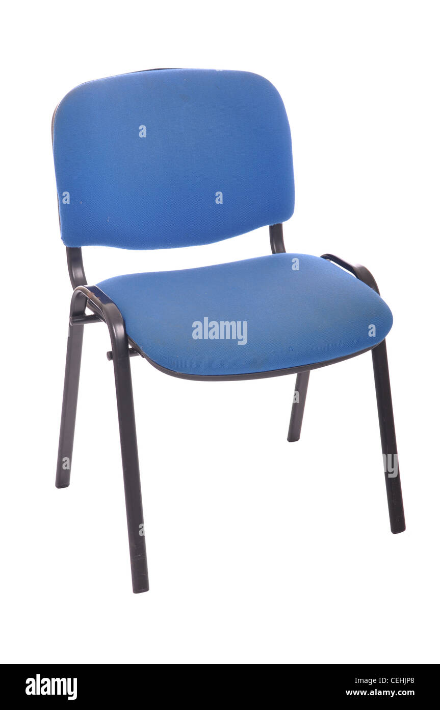 blue office chair isolated on white background Stock Photo - Alamy