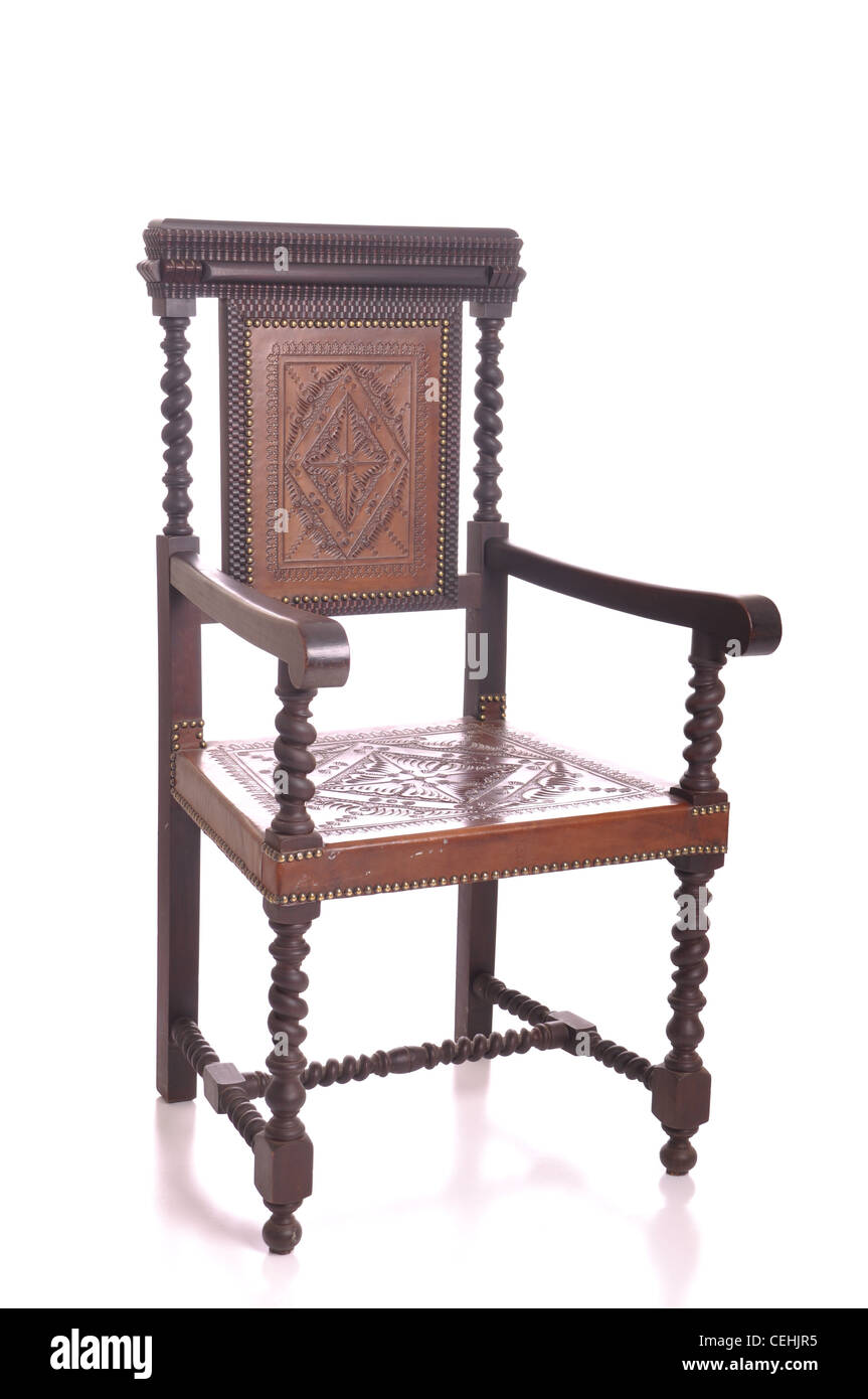 Brown wood chair Stock Photo - Alamy