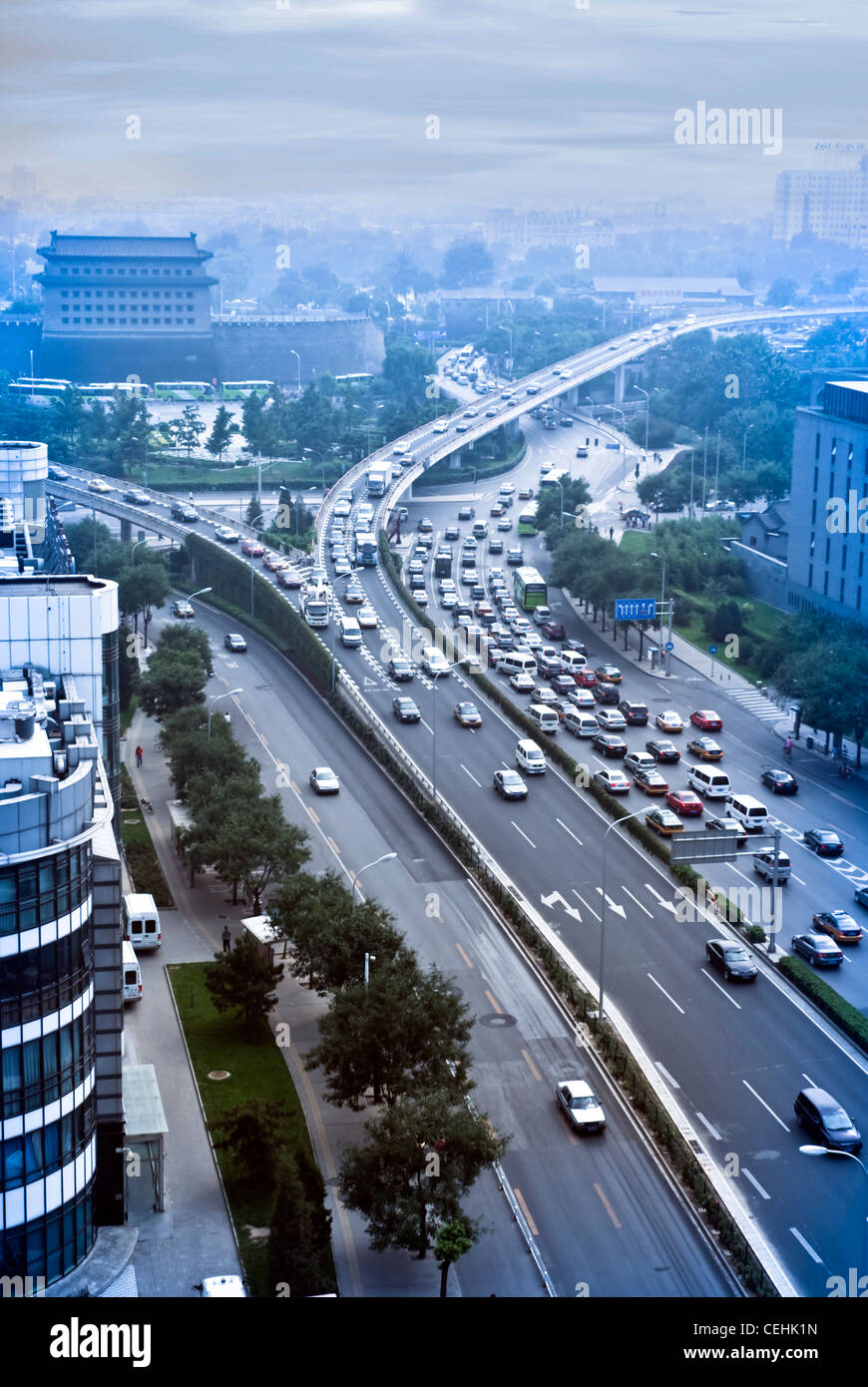 Beijing traffic,Beijing Deshengmen Stock Photo - Alamy