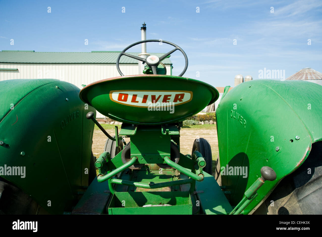 driver sit chair and steering view of farm tractor Stock Photo - Alamy