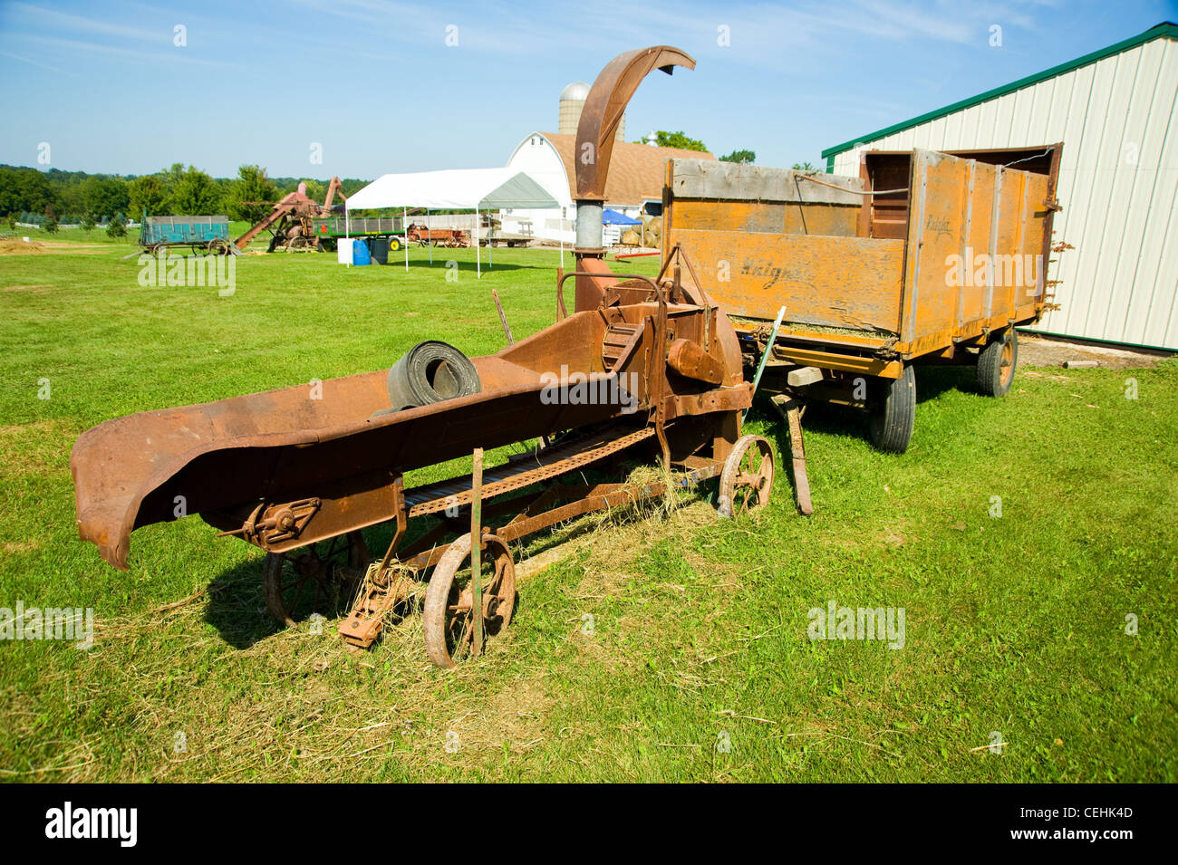 old corn cleaning machine conveyor Stock Photo - Alamy