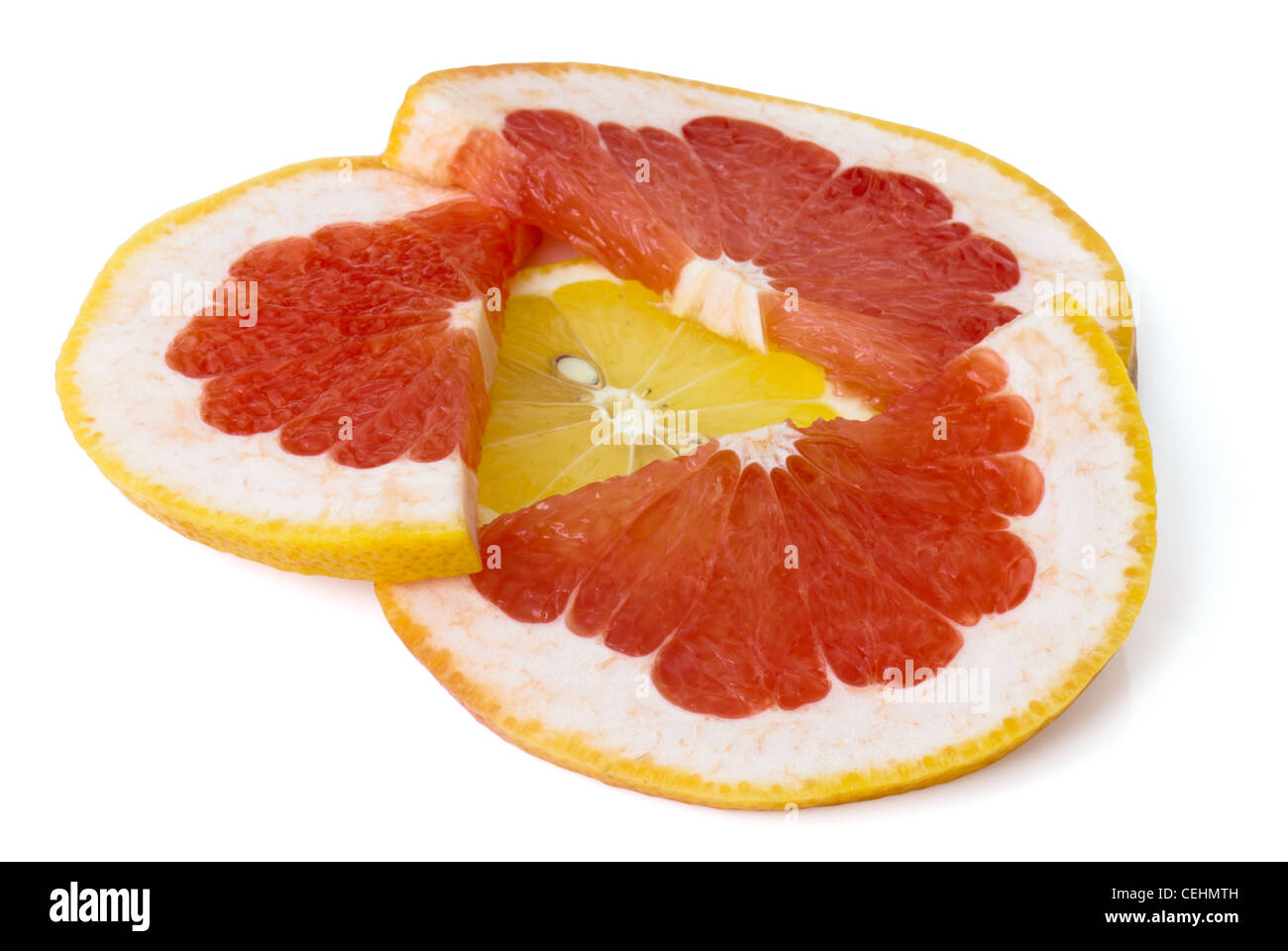 The slices of citrus fruits isolated on white Stock Photo - Alamy