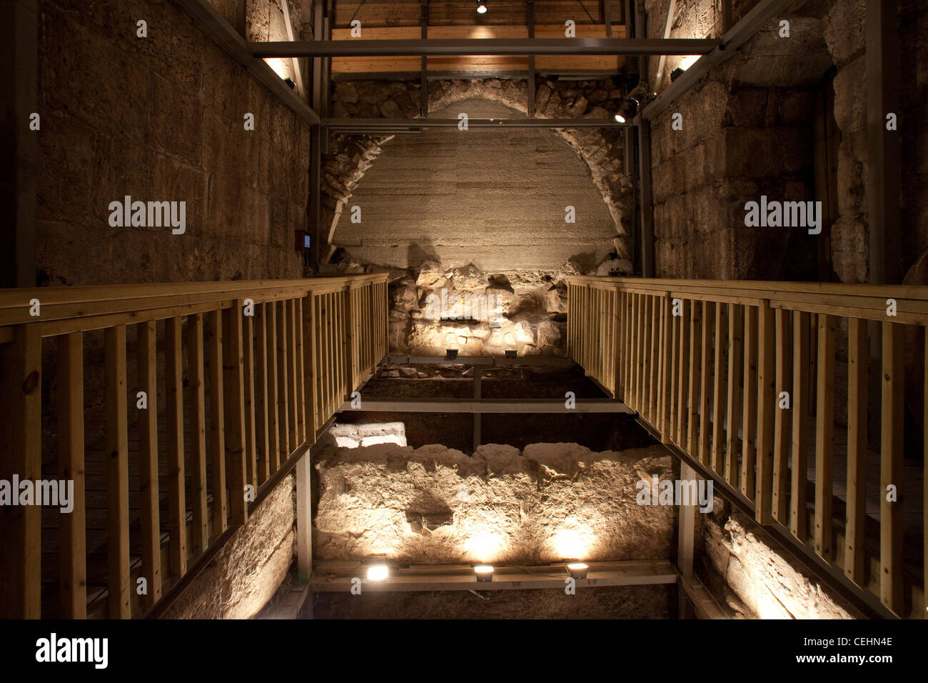 Ruins from the Second Temple period at the underground Western Wall ...
