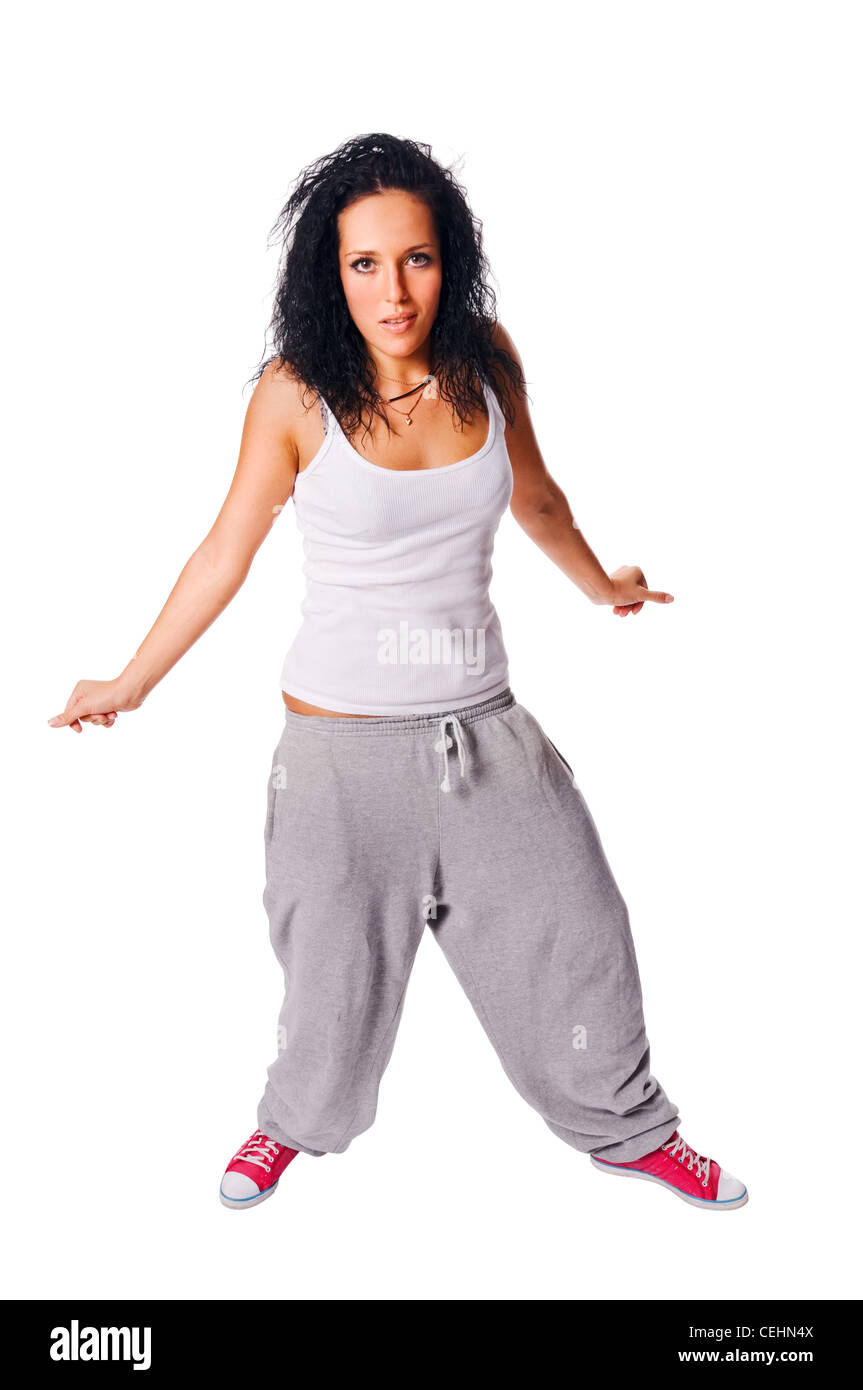 Beautiful dancer isolated on white Stock Photo - Alamy