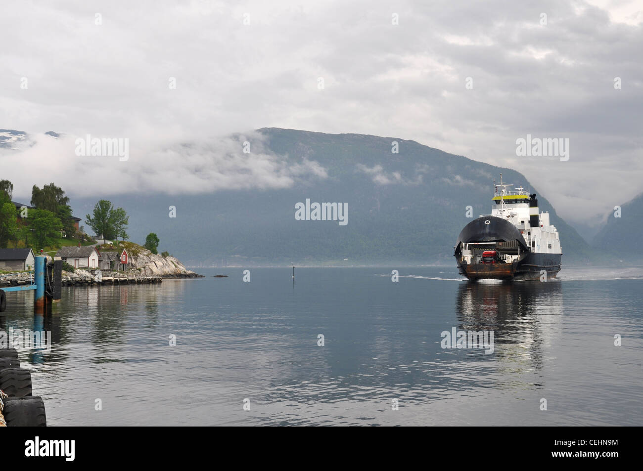 Ferry from Utne to Kvandall, Hardangerfjord, Norway, Europe Stock Photo ...