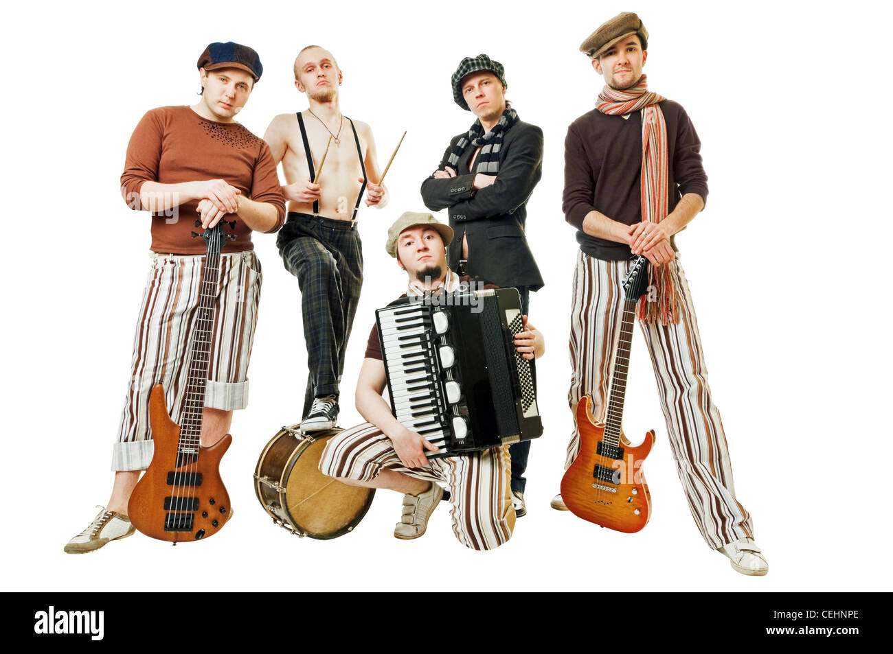 cool musical band isolated on white background Stock Photo - Alamy