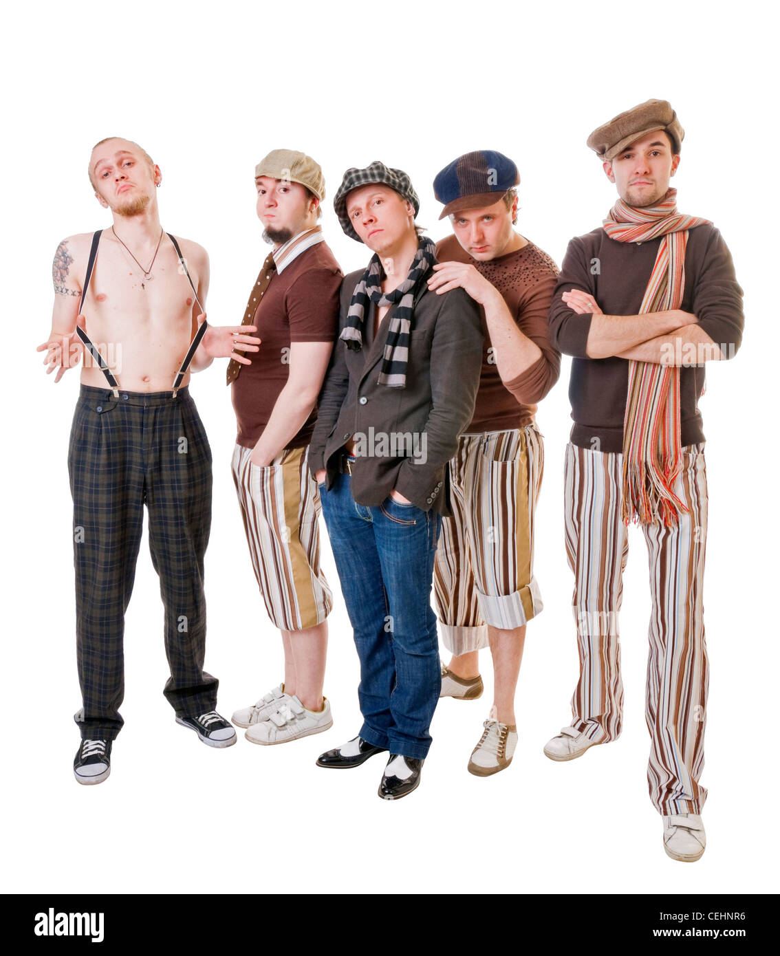 Cool band of young musicians isolated on white background Stock Photo ...