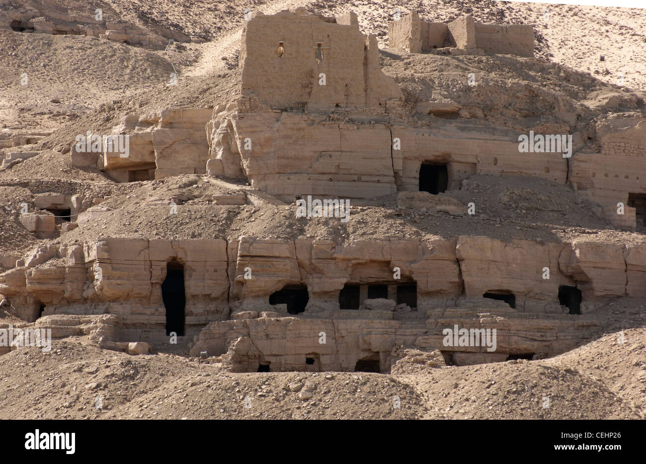 rock cut tombs near Aswan in Egypt Stock Photo - Alamy