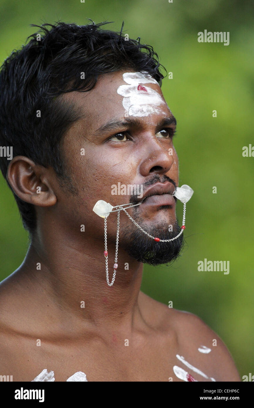 Portrait - hindu festival of thaipusam cavadee Stock Photo - Alamy