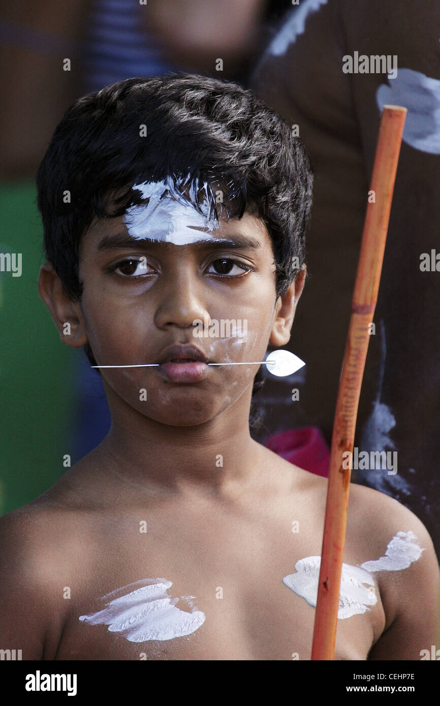 Portrait - hindu festival of thaipusam cavadee Stock Photo - Alamy