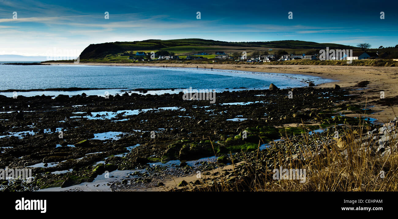 The village of Shandwick, Shandwick Bay, Cromarty Firth, Easter Ross ...