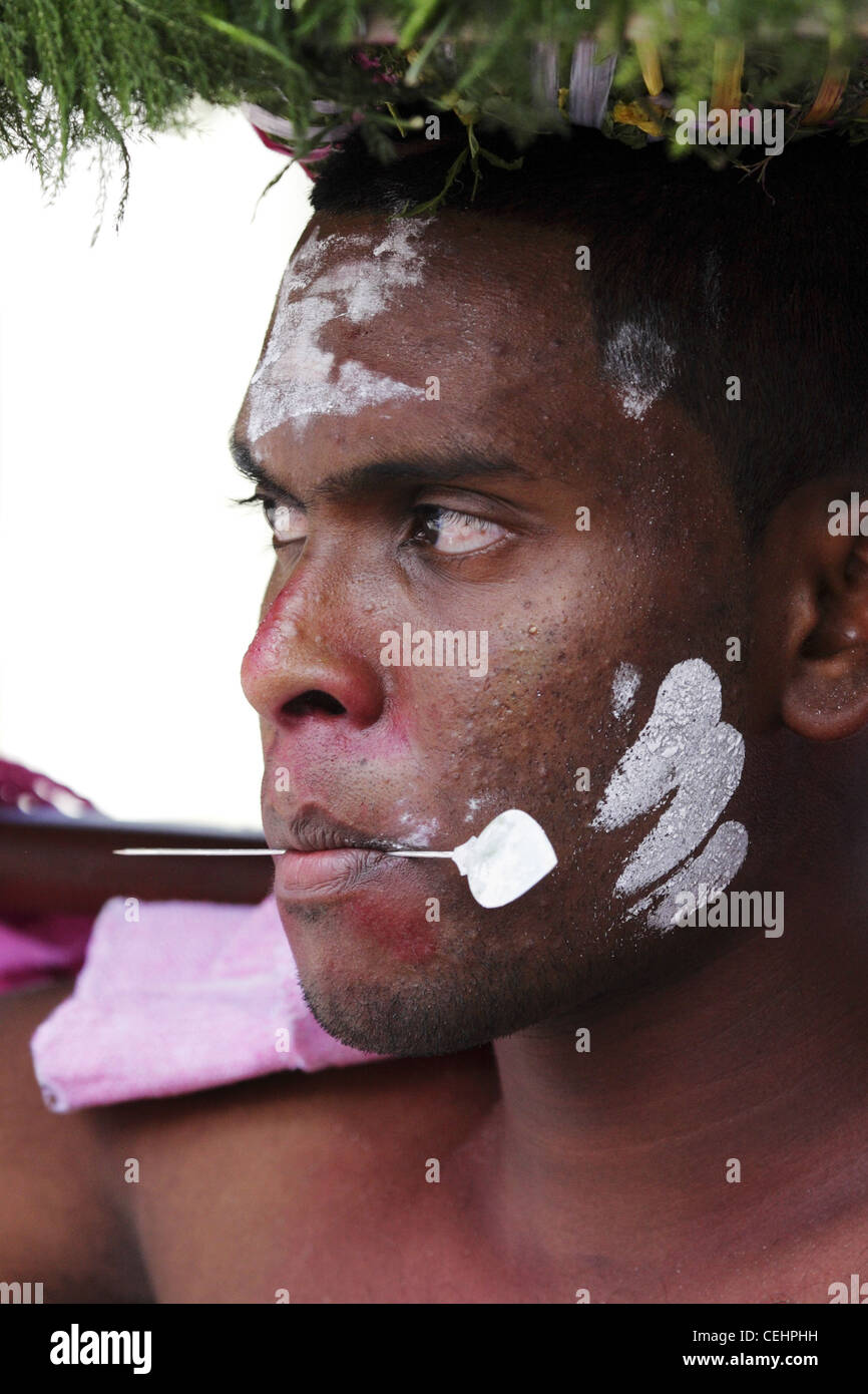Portrait - hindu festival of thaipusam cavadee Stock Photo - Alamy