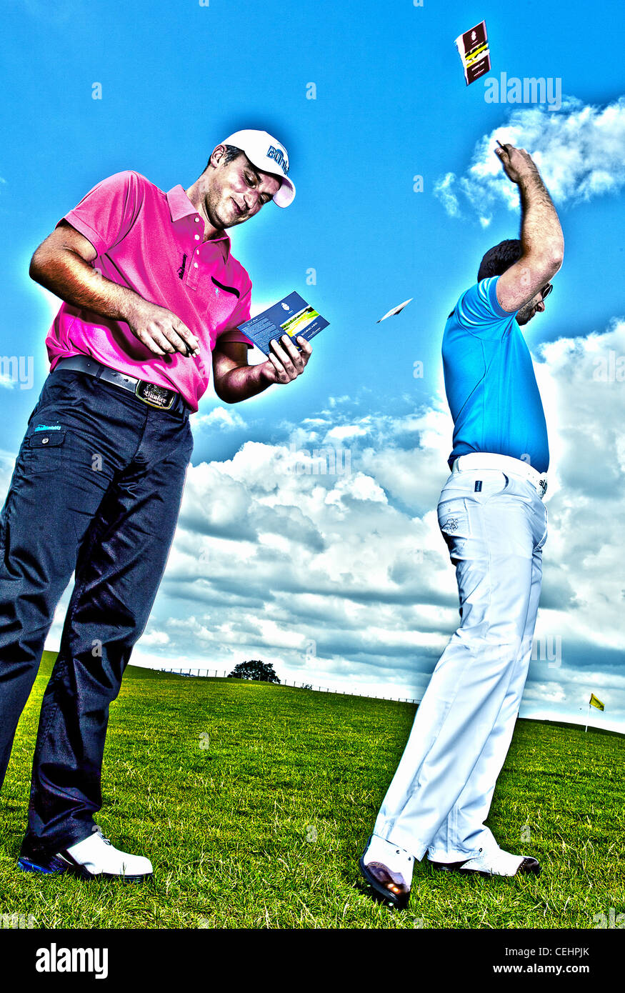 2 men Playing golf Stock Photo - Alamy