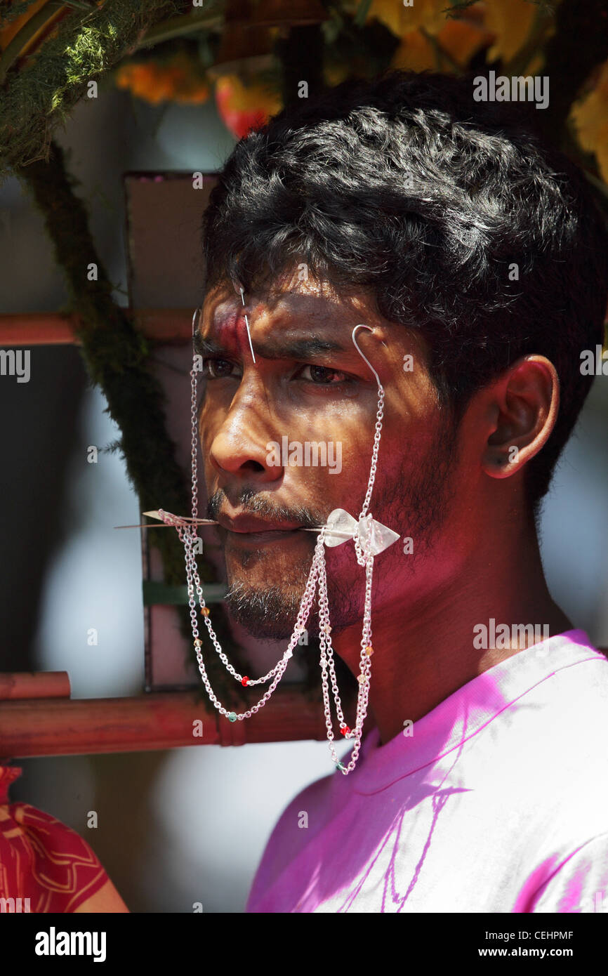Portrait - hindu festival of thaipusam cavadee Stock Photo - Alamy