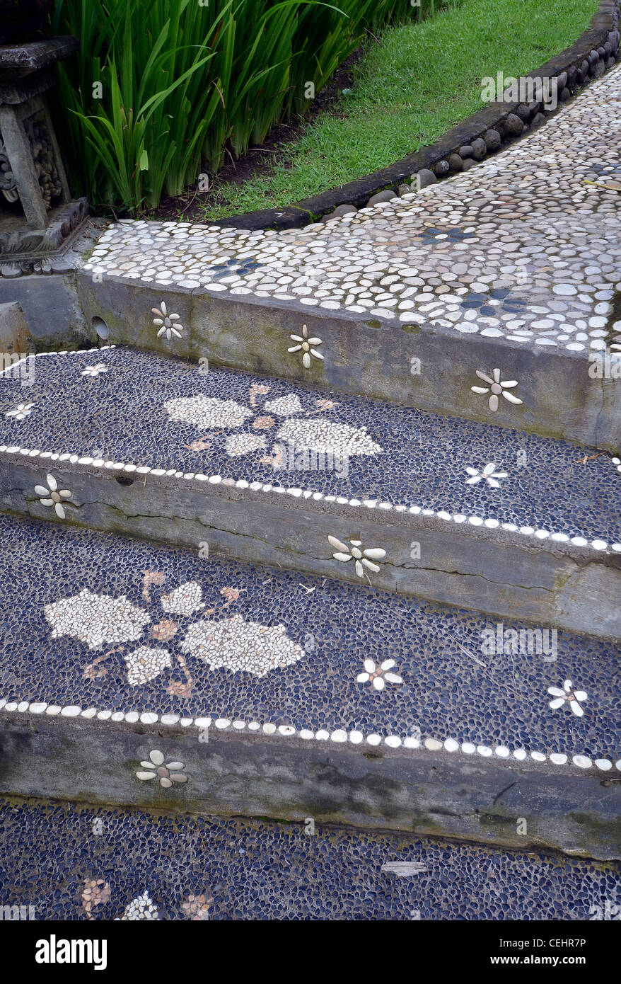 decorative pebble path and stairs Stock Photo - Alamy