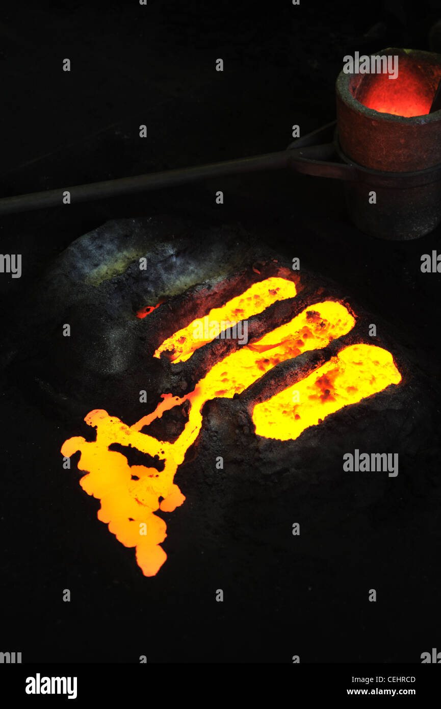 Hot molten iron in crucible hi-res stock photography and images - Alamy