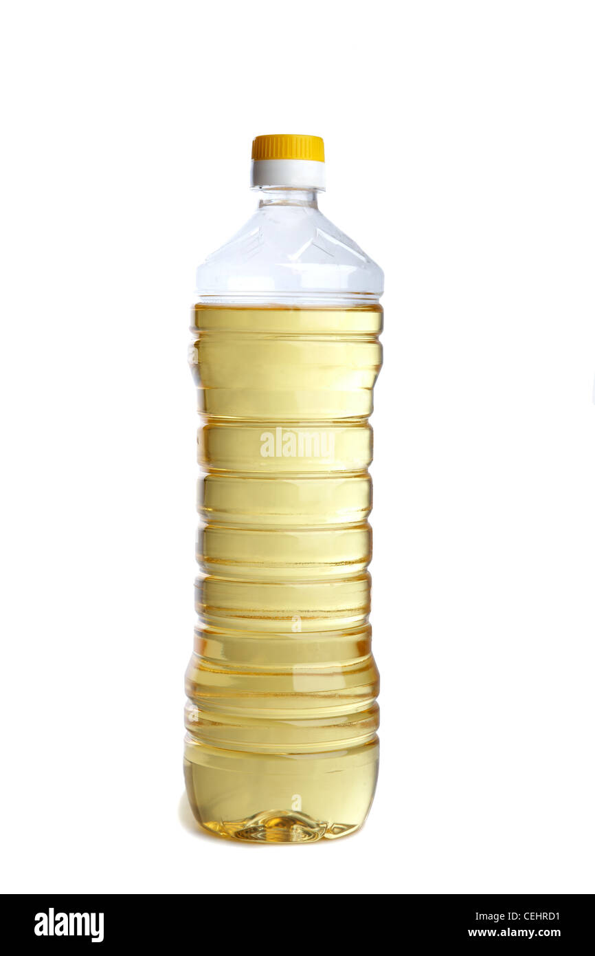 Bottle of vegetable oil isolated on a white background Stock Photo - Alamy
