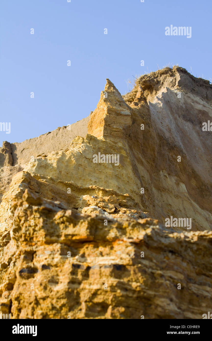 Fragile mudstone creates patterns and shapes in the cliffs as they ...