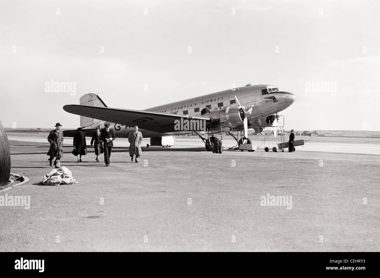 BEA (British European Airways) Douglas Dakota at Ronaldsway airport on ...