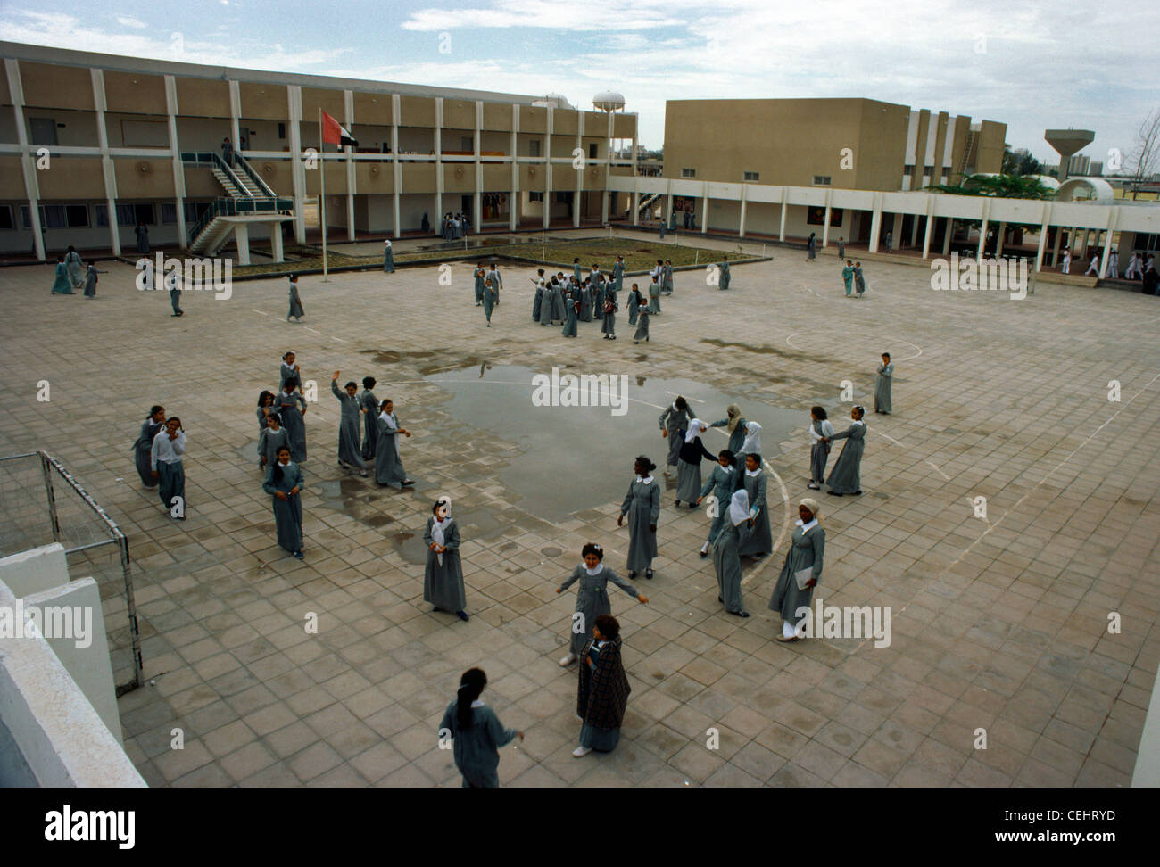Abu Dhabi UAE Girl School Children In Playground Girls Playing ...
