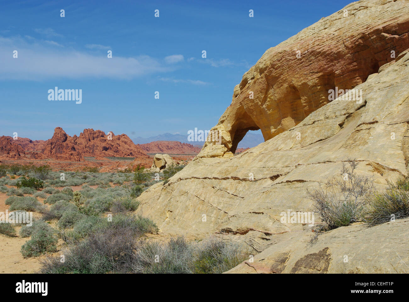 Colourful rocks and arch, Valley of Fire, Nevada Stock Photo - Alamy