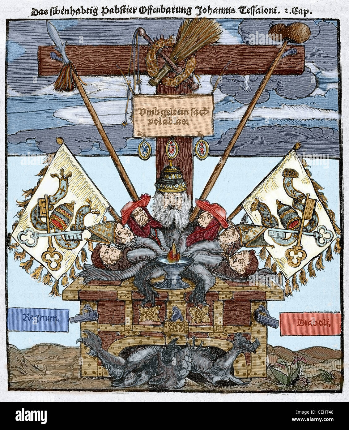 Protestant Reformation. 16th century. Germany. Lutheran satirical print ...