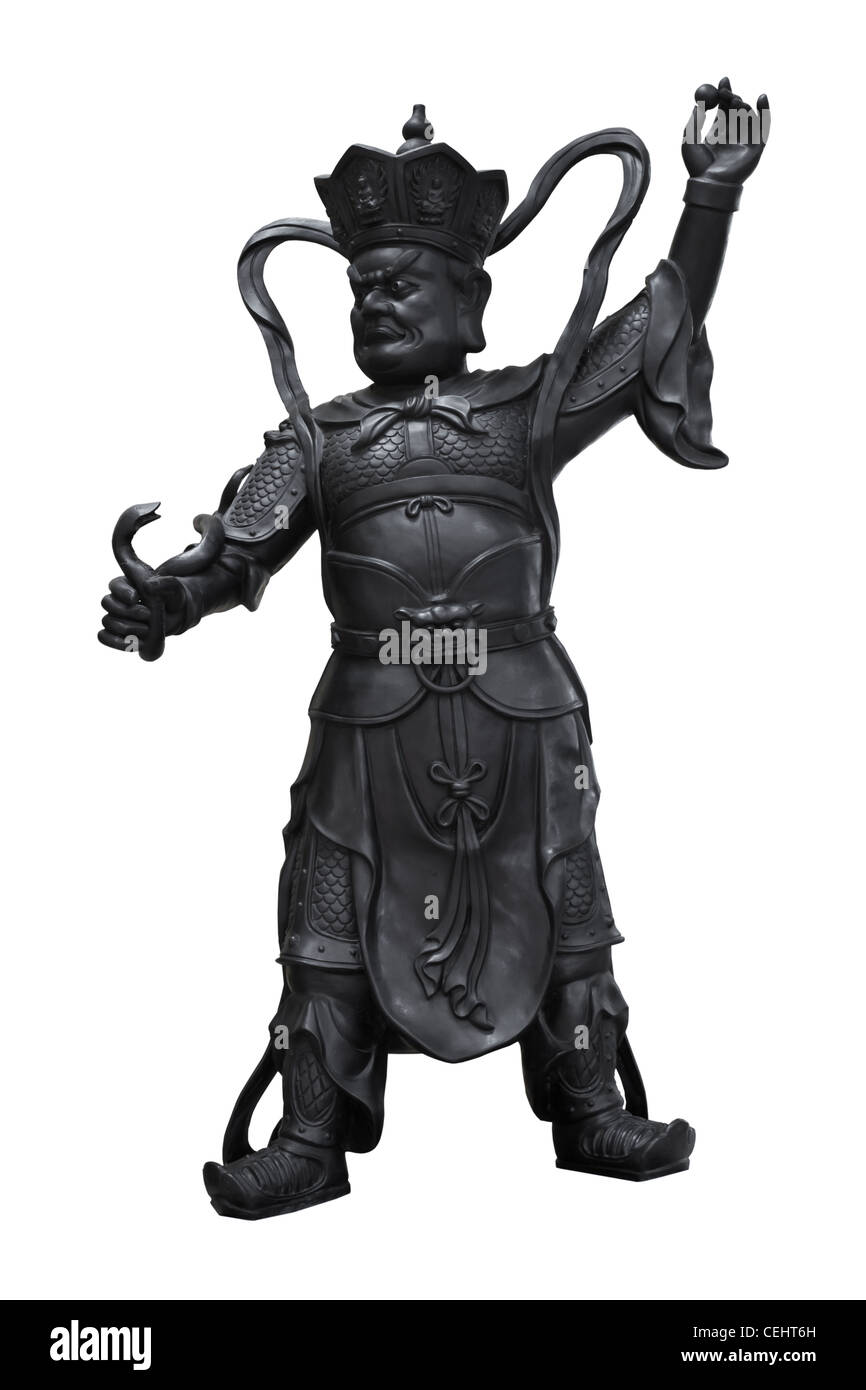 Chinese god statue on white background Stock Photo - Alamy