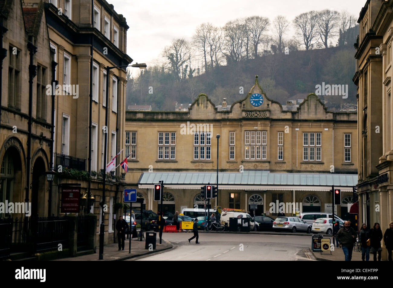 Facade of Bath Spa railway station Stock Photo - Alamy