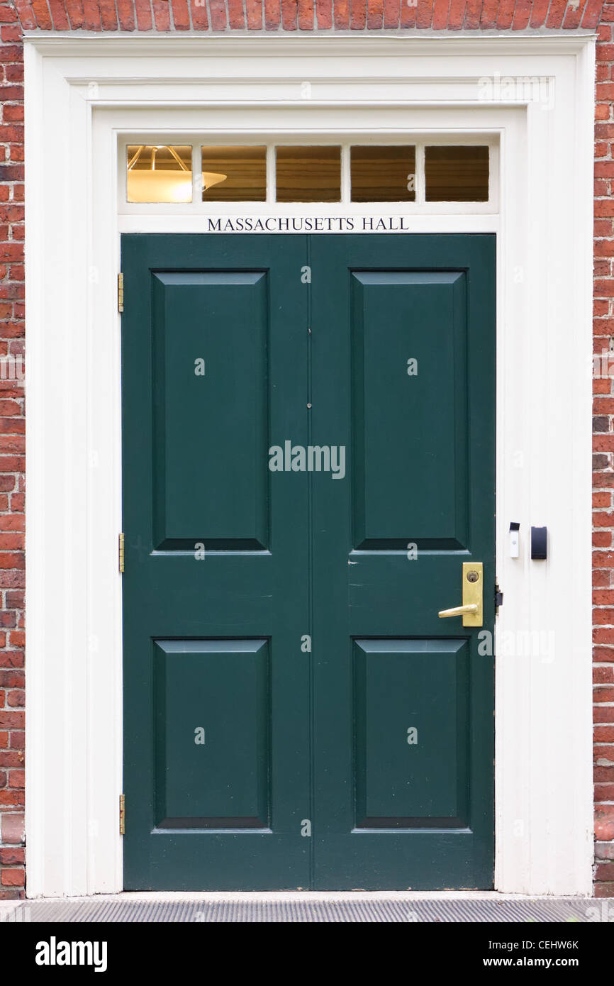 Door to Massachusetts Hall, seat of the President of Harvard University ...