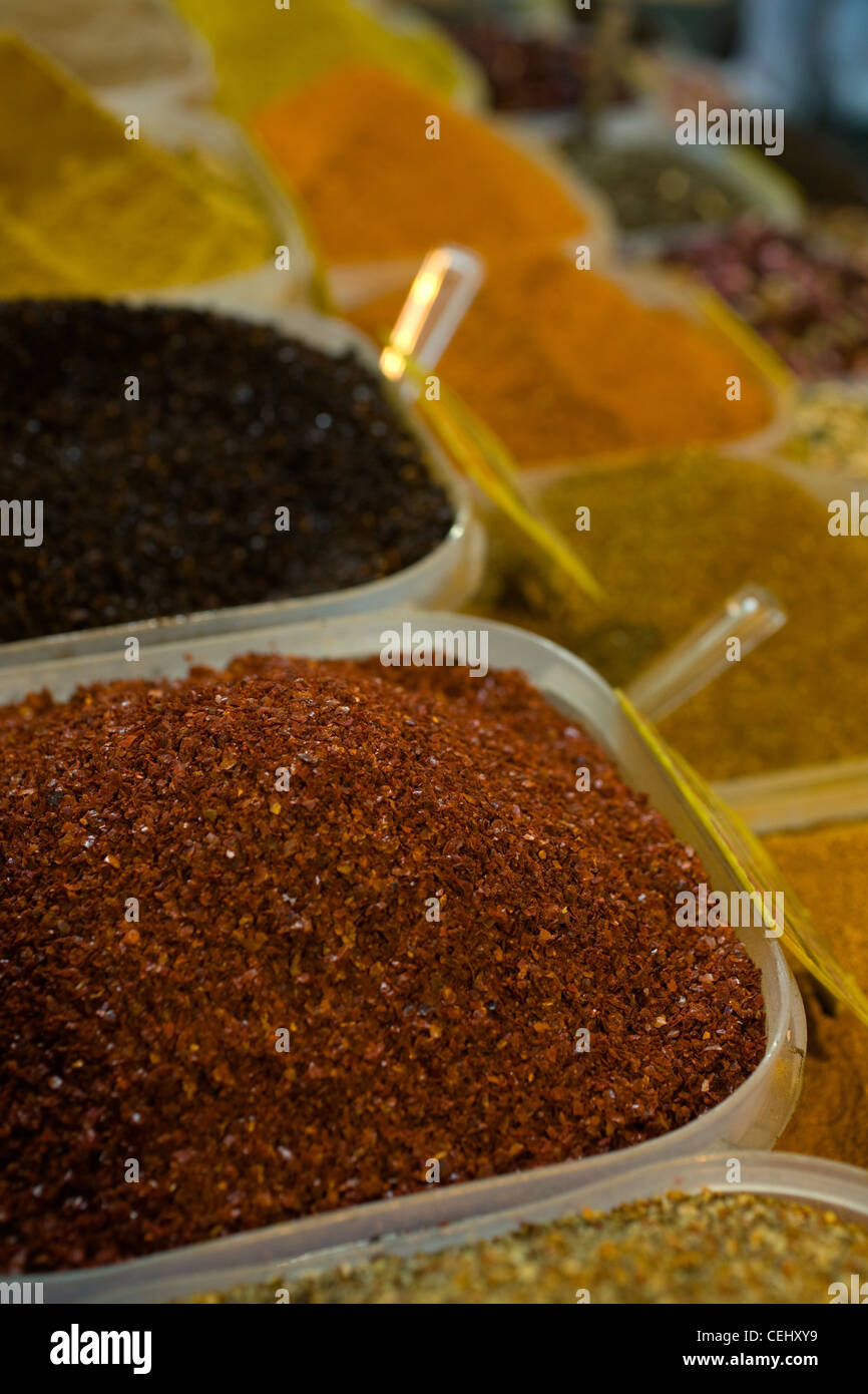 Pots with spices Stock Photo - Alamy