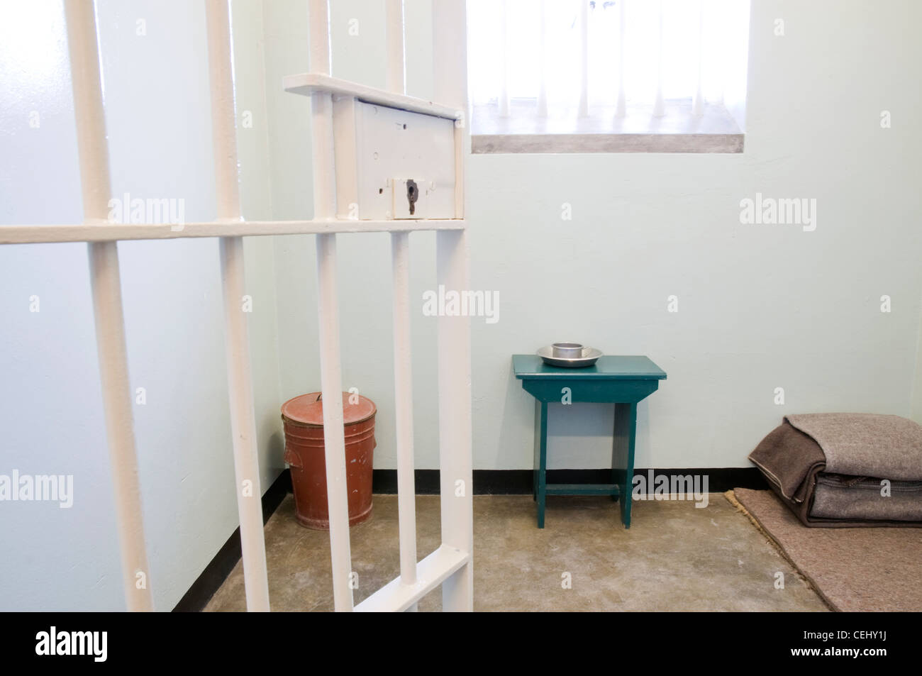 Nelson Mandela's prison cell. Robben Island,Cape Town,Western Cape ...