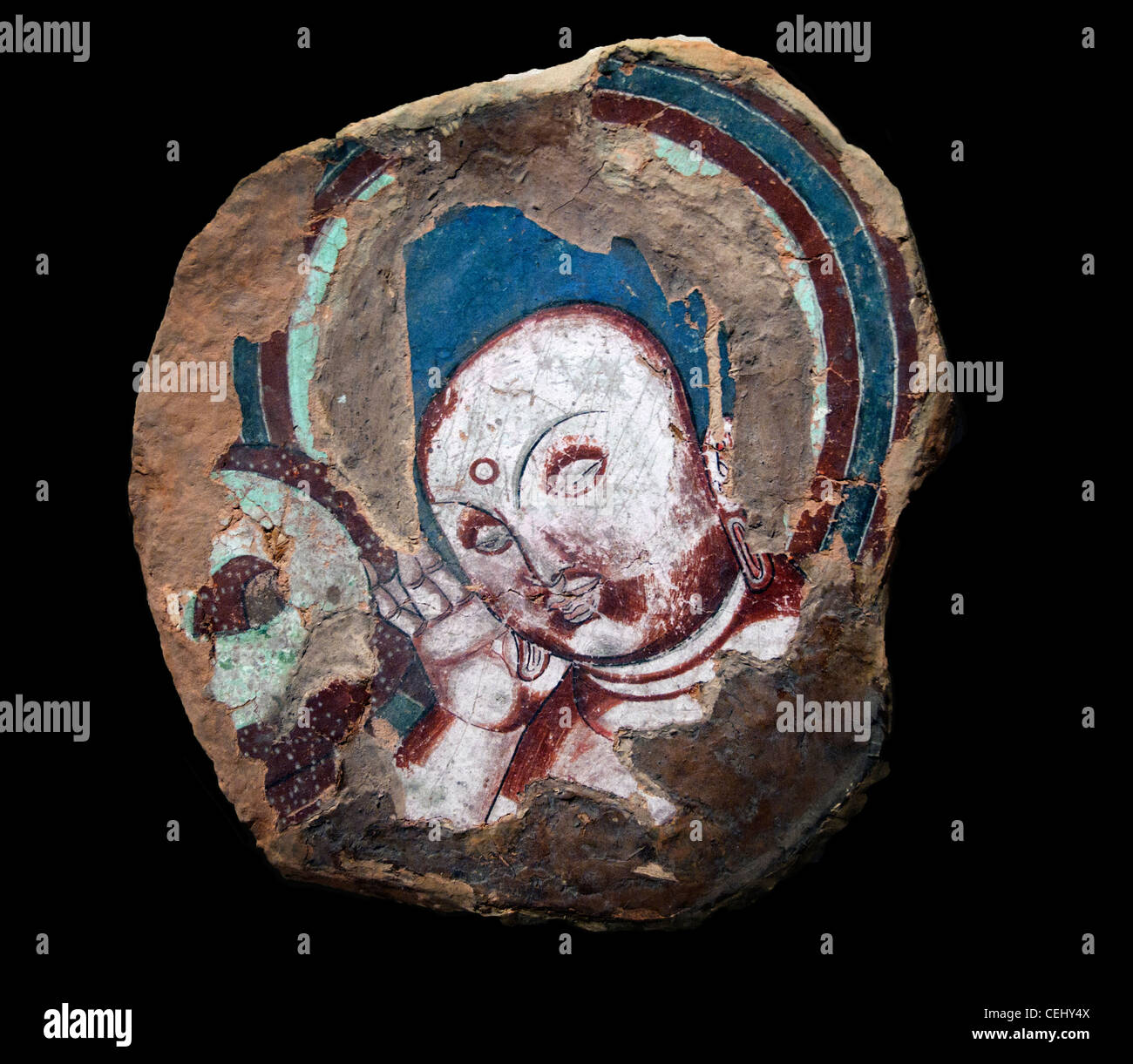 Buddha fresco painting Tang Dynasty 8 Century AD Xinjiang China ...