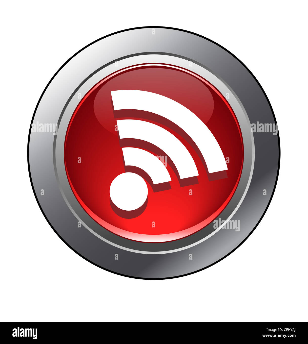 Signal connection Internet button Icon Stock Photo - Alamy