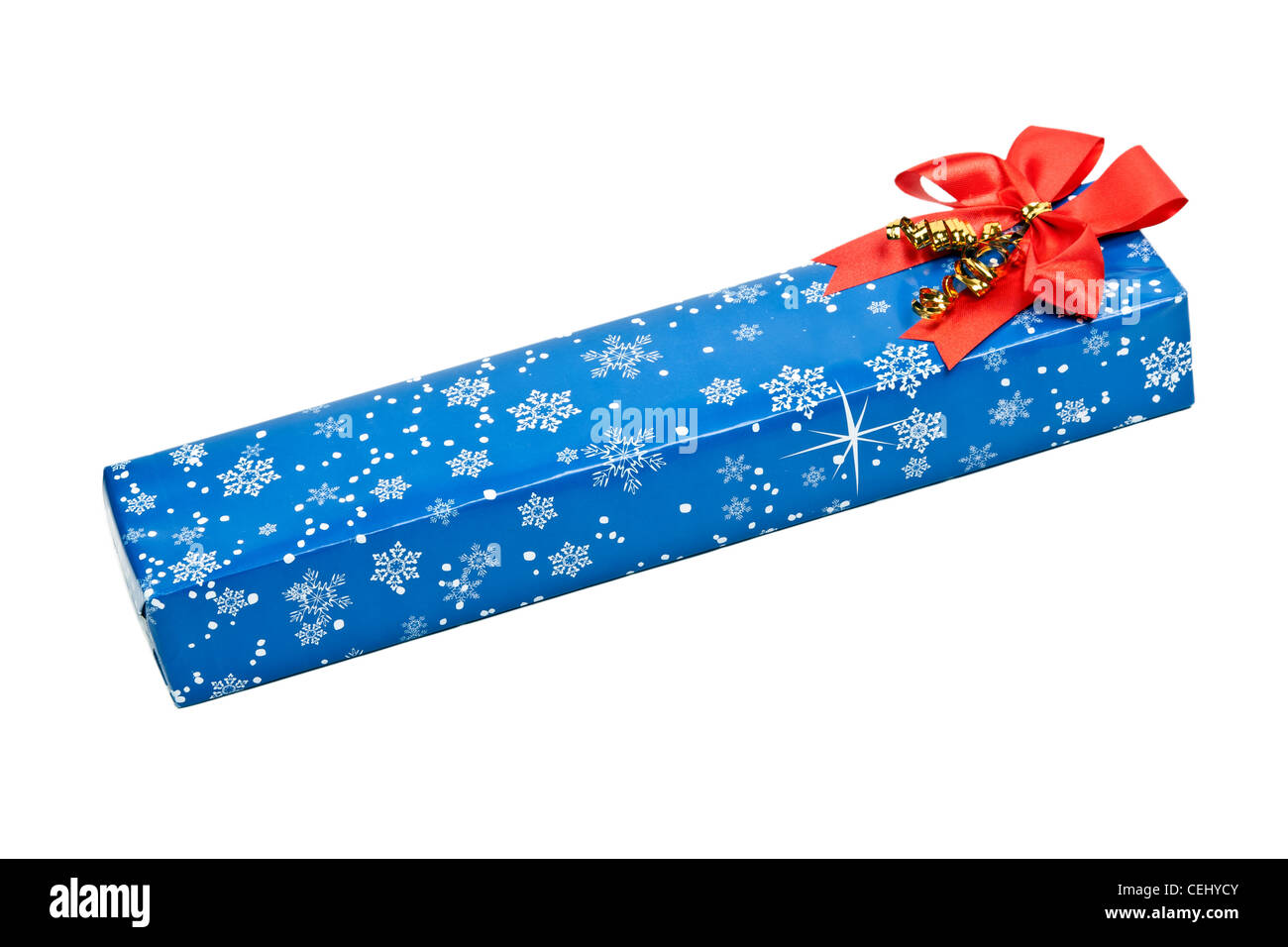 length blue gift box isolated on white background Stock Photo - Alamy