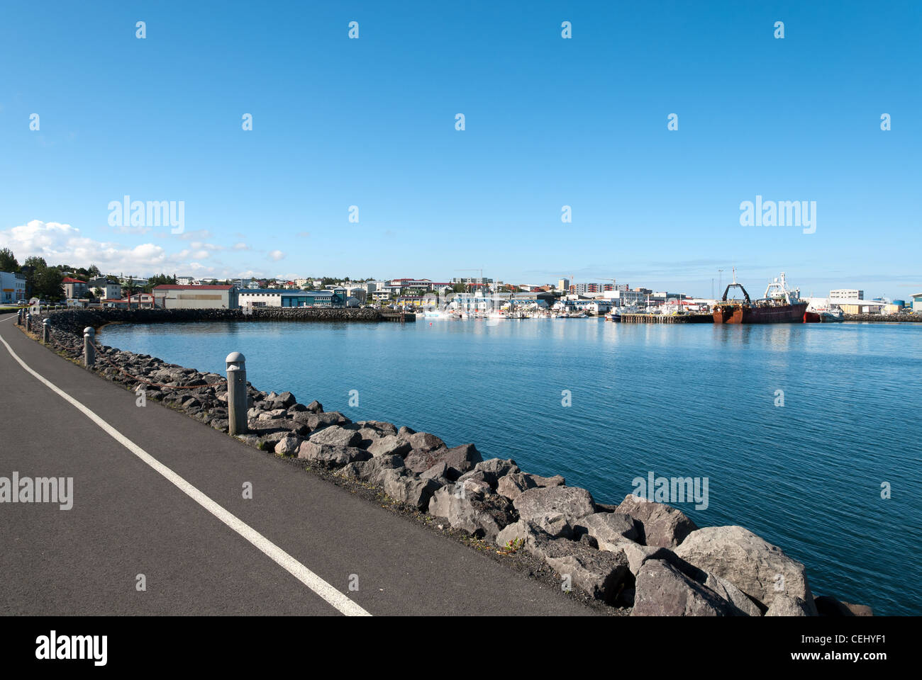 harbor of Hafnarfjordur in Reykjavik in Iceland Stock Photo - Alamy