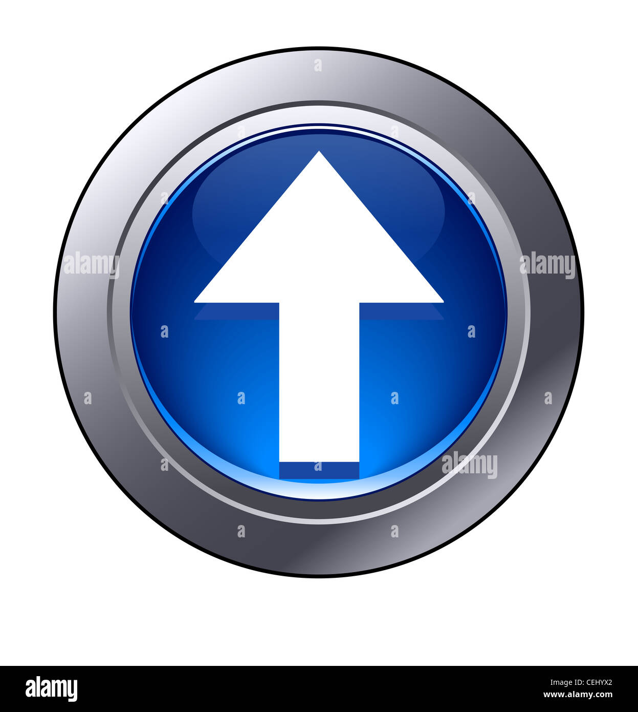 Upload button Icon Blue apps Stock Photo - Alamy
